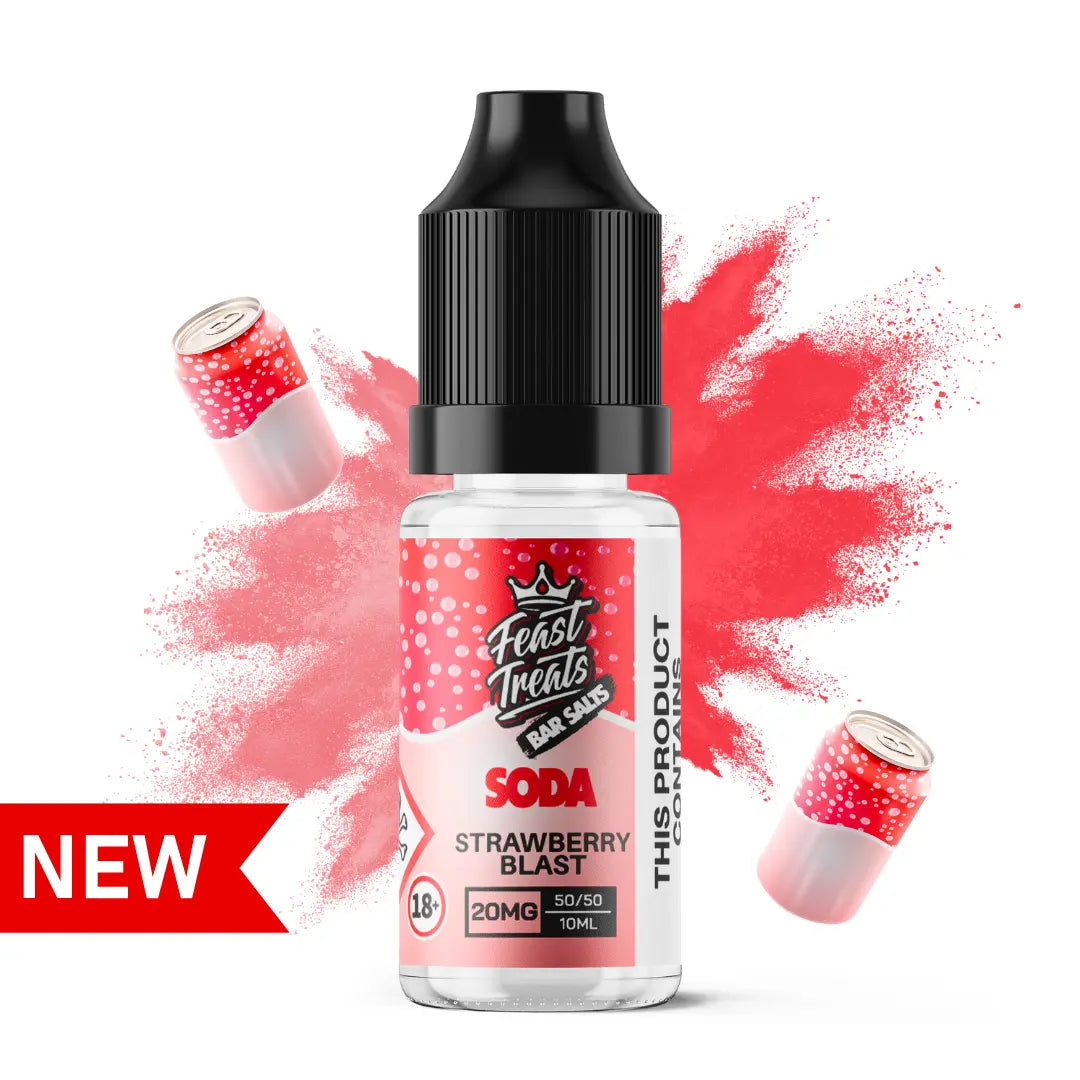 Strawberry Blast Feast Treats Soda Bar Salts - 10ml Nic Salt E-Liquid ...